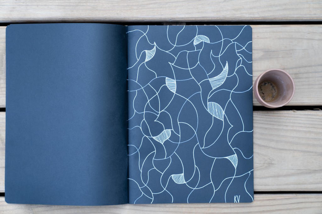 Black Paper White Ink drawing by Kevin VanEmburgh | Doodle Addicts