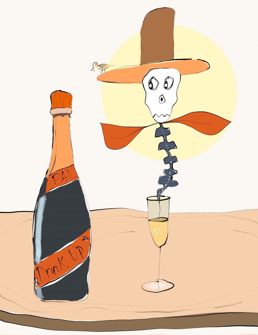 Happy National Prosecco Day drawing by Kevin VanEmburgh | Doodle Addicts