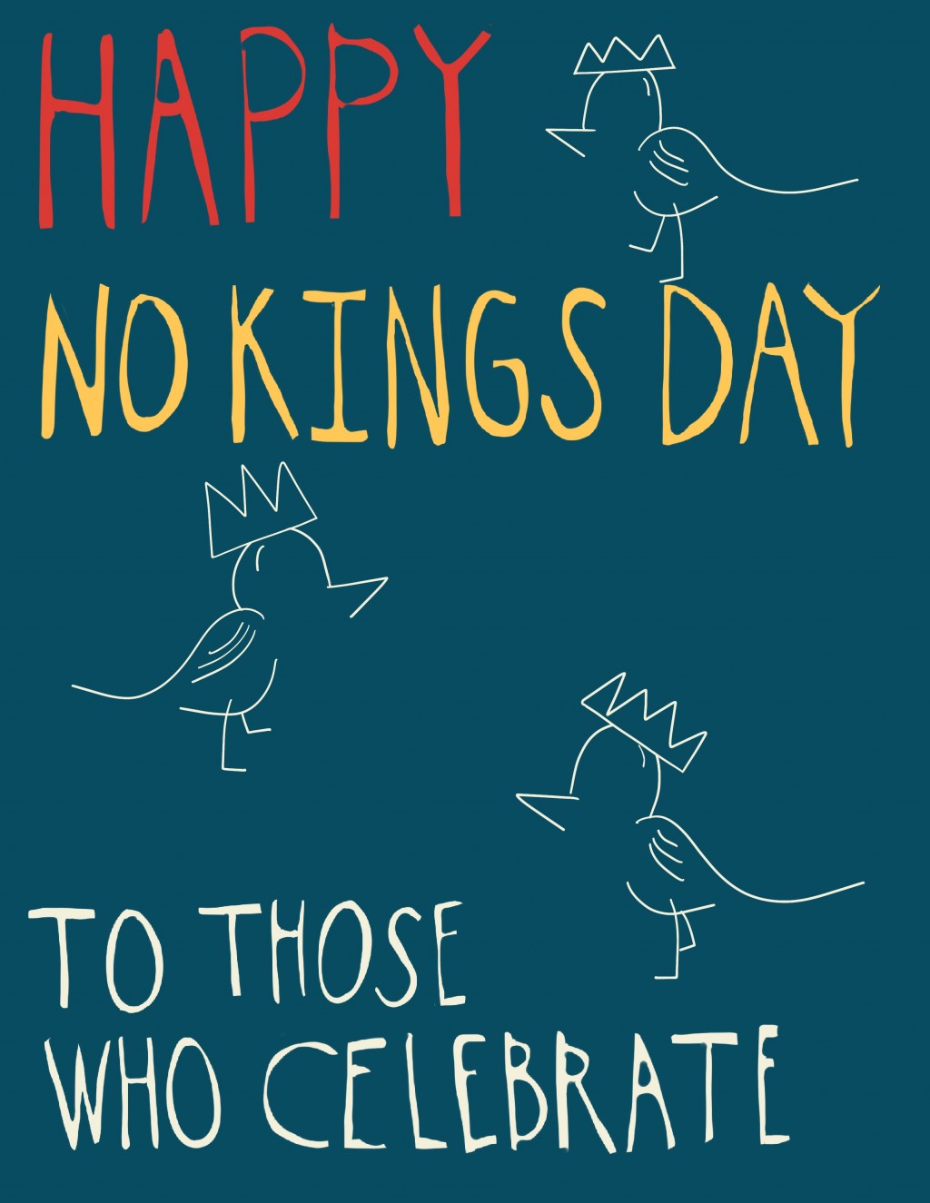 No Kings drawing by Kevin VanEmburgh | Doodle Addicts