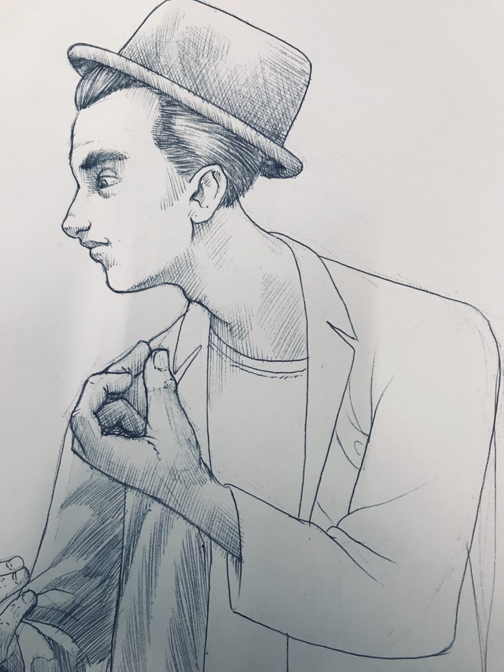 Doodle of Dude in Hat drawing by Grisso | Doodle Addicts