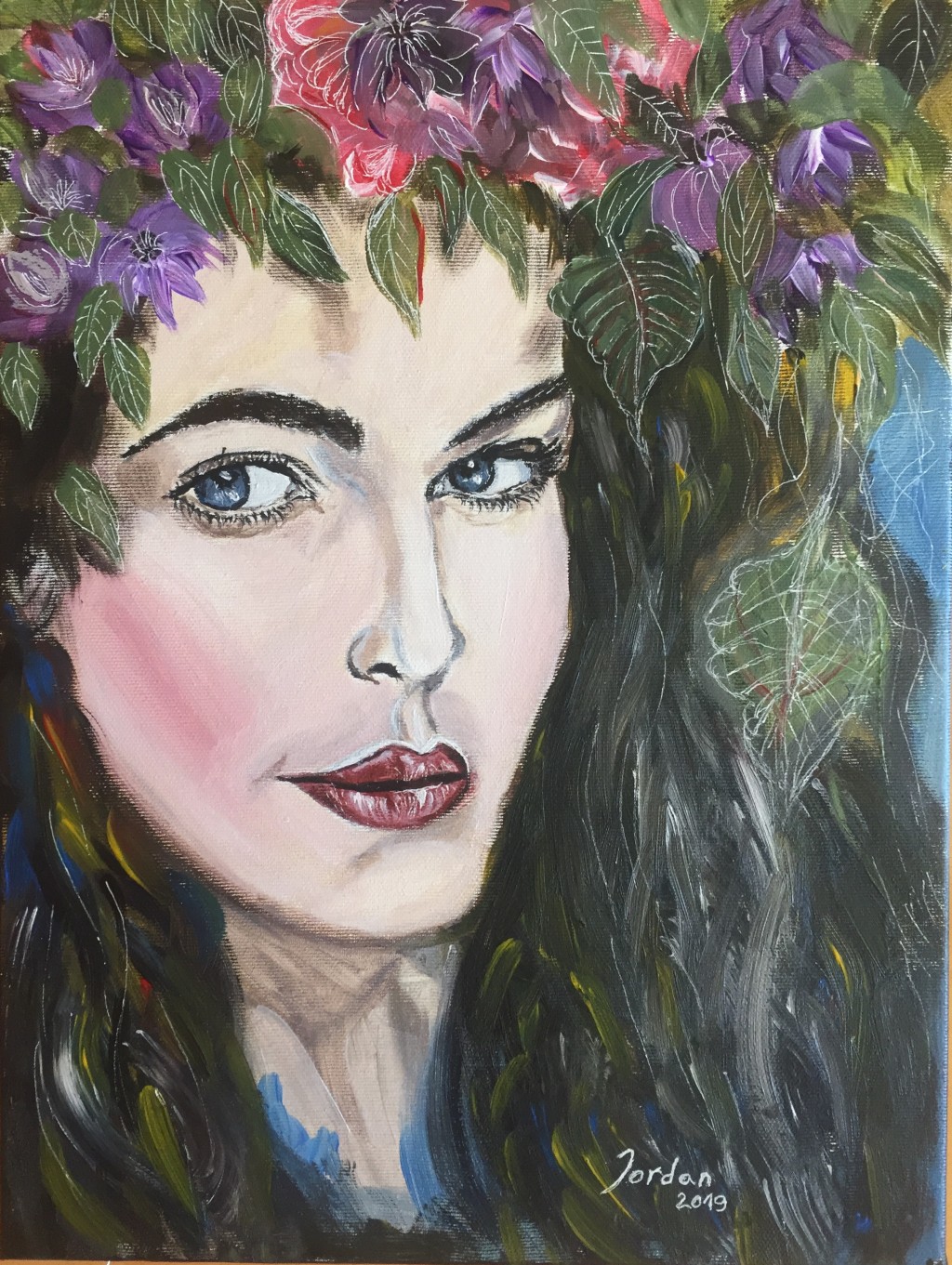 Woman with flowers drawing by Iordan Daniela | Doodle Addicts