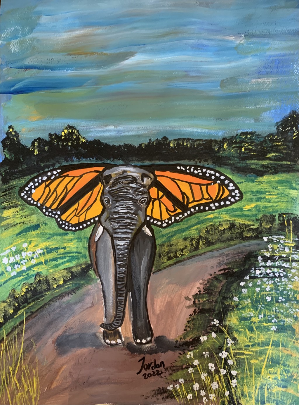 Elephant butterfly drawing by Iordan Daniela | Doodle Addicts