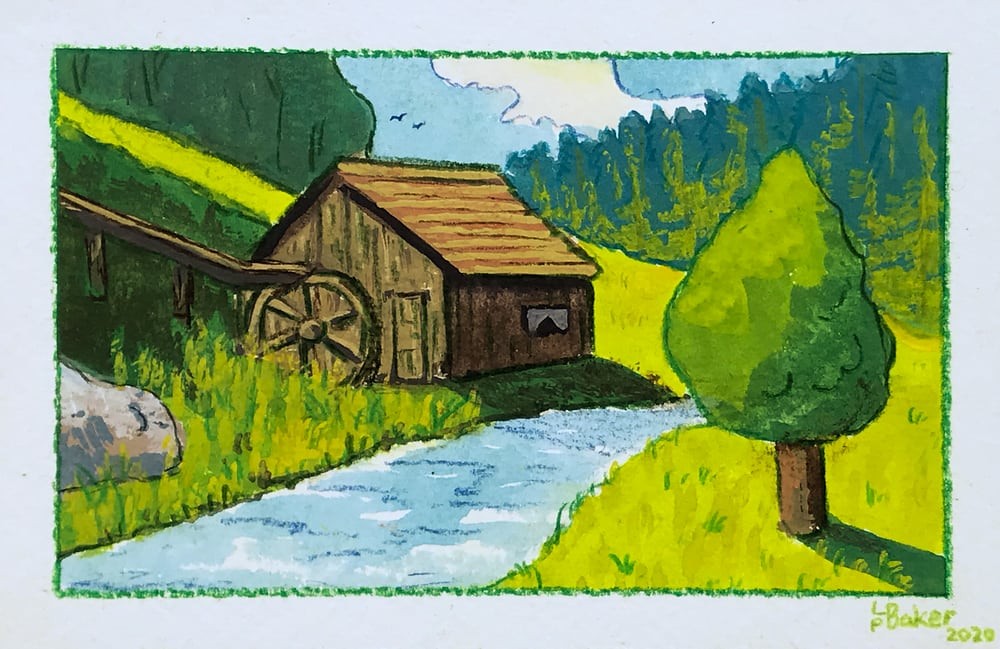 Old Mill drawing by Lindsay Baker | Doodle Addicts