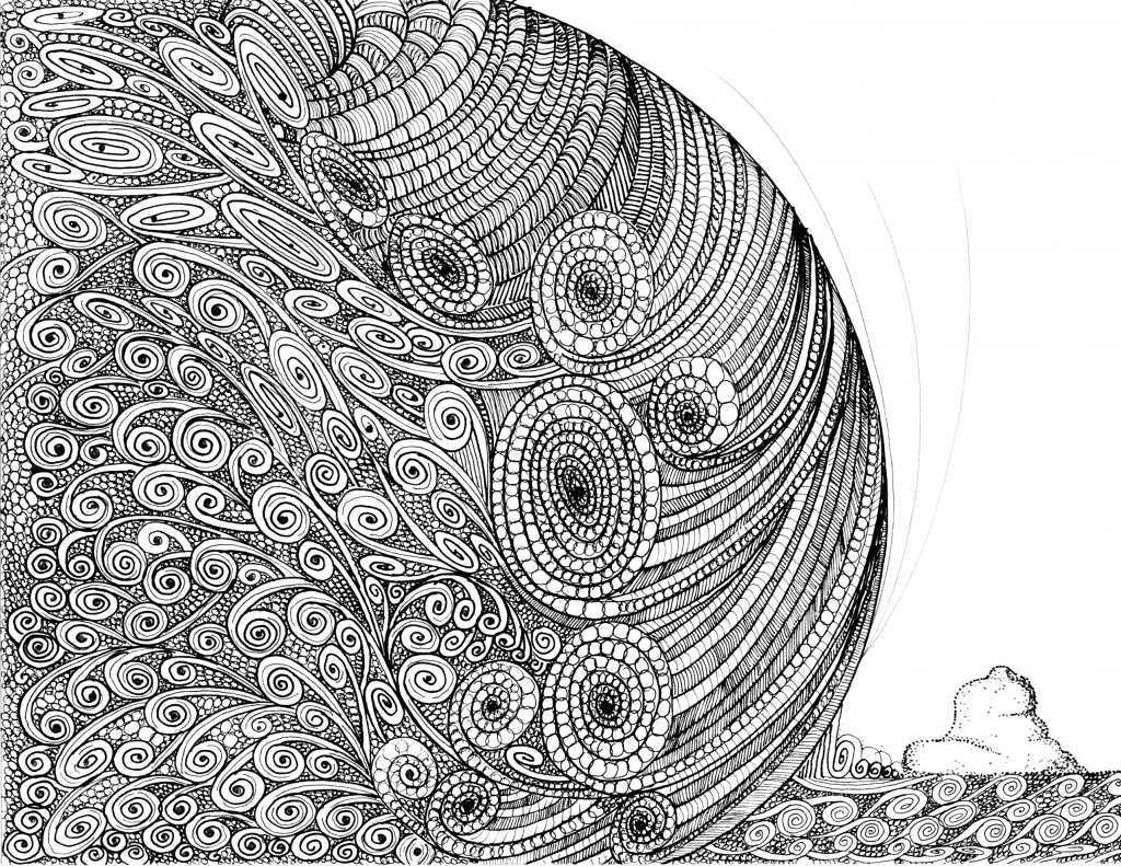 TRYING TO GET THAT OCEANIC FEEL WORKING... drawing by WILLIAM OBRIEN ...