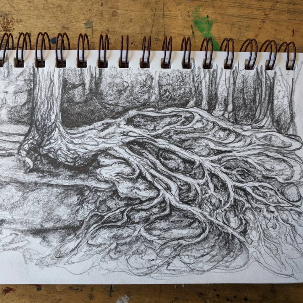 Roots. ...quick sketch drawing by Carolyn S. Pio | Doodle Addicts