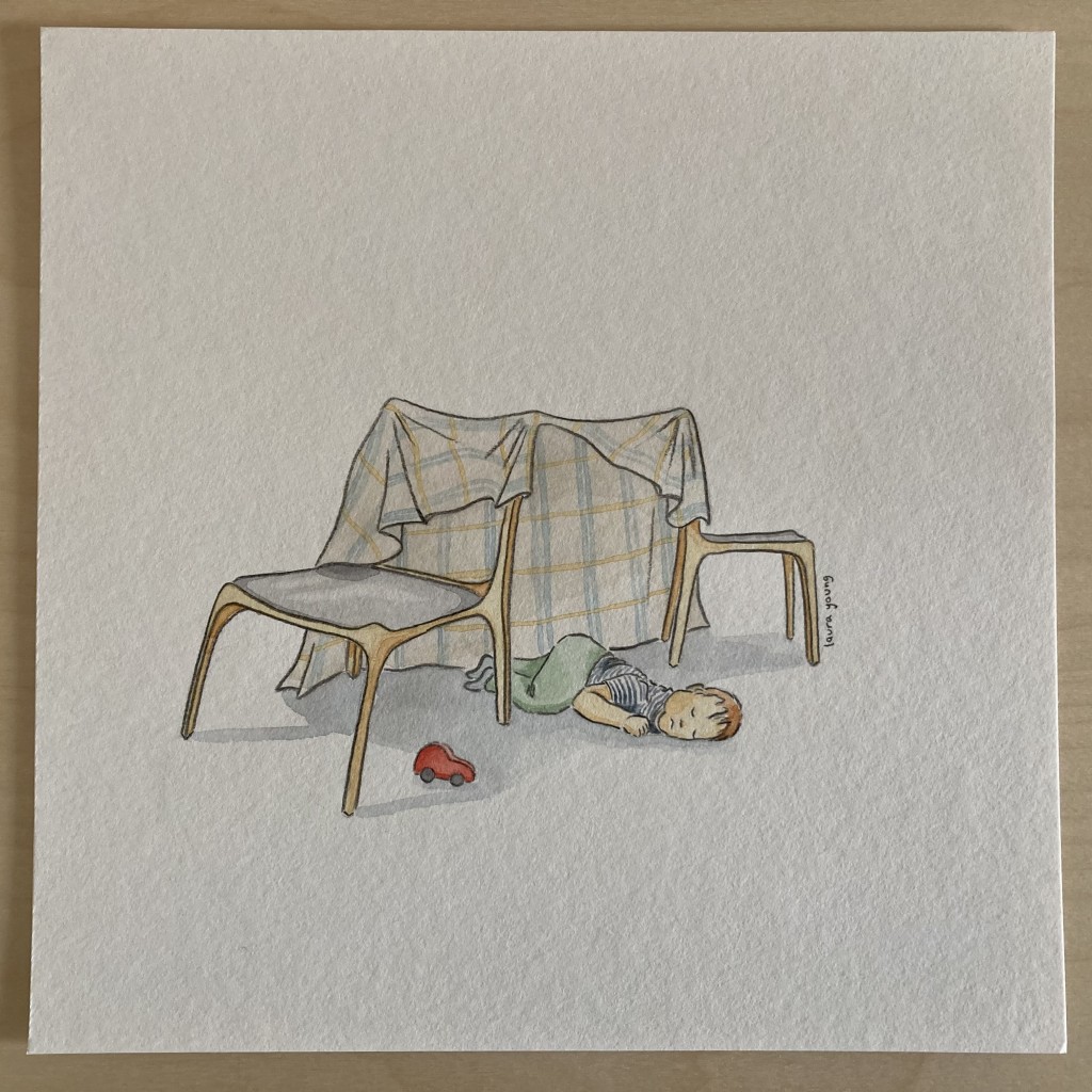 Blanket fort drawing by Laura Young | Doodle Addicts