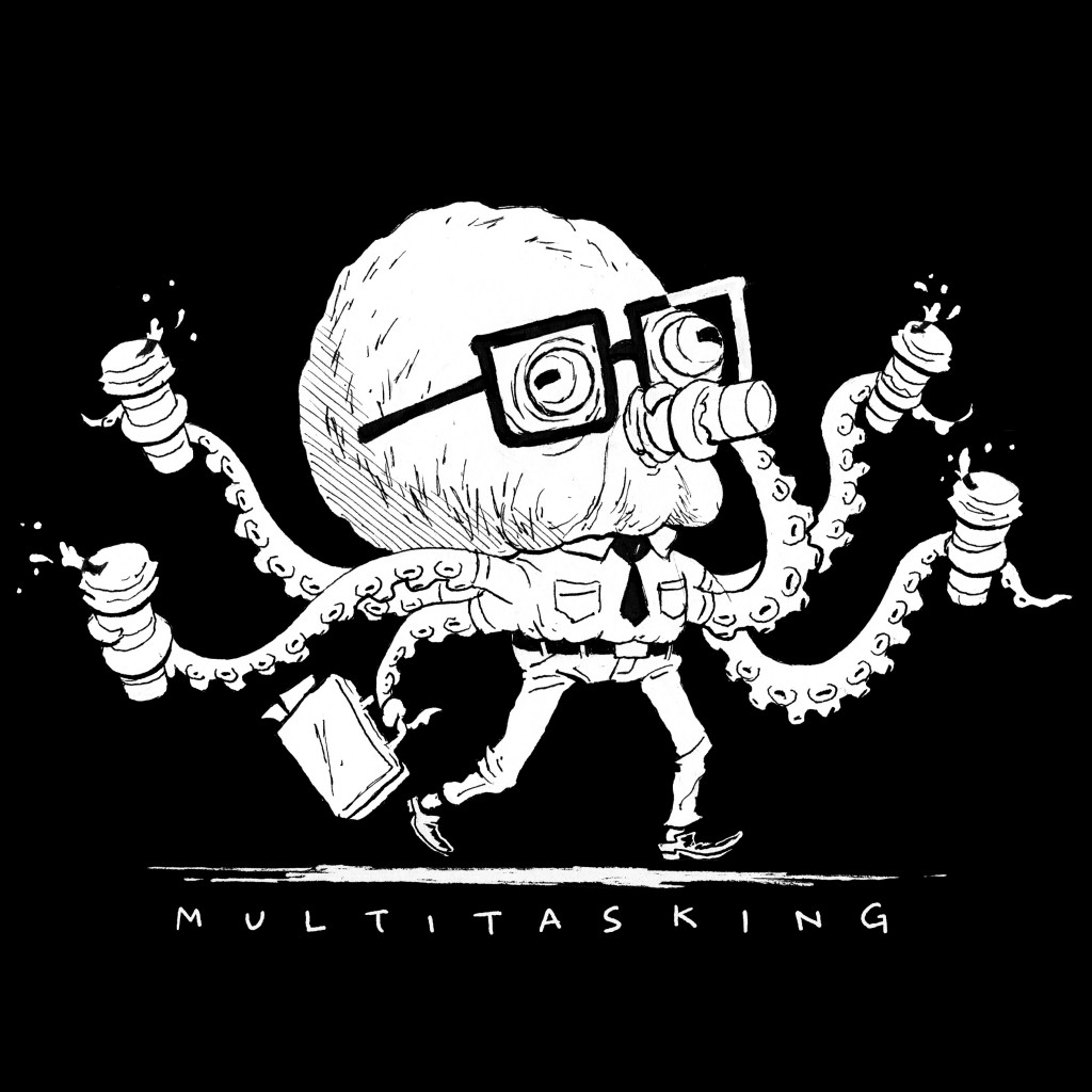 Multitasking drawing by Jim Bryson | Doodle Addicts