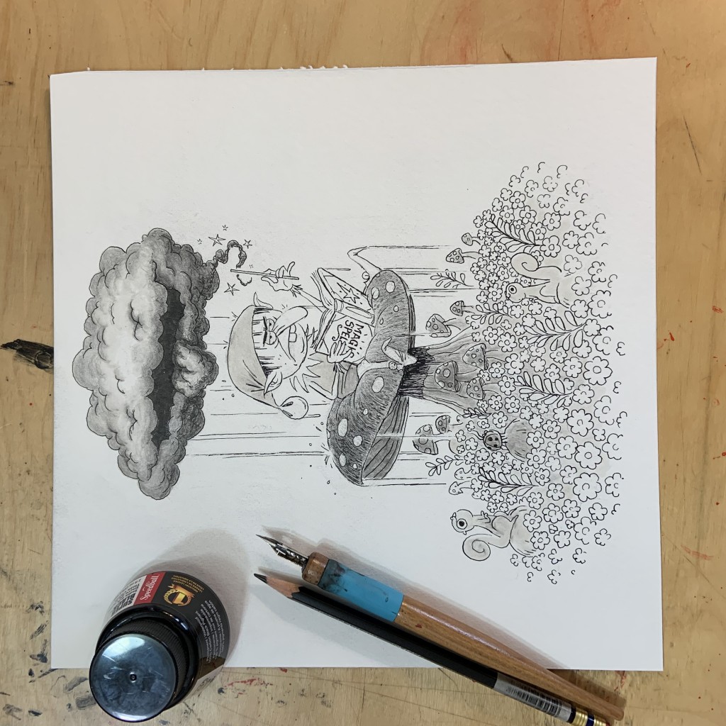 Grumpy Elf drawing by Jim Bryson | Doodle Addicts