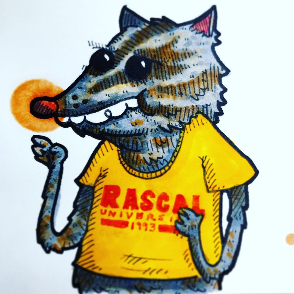 Rascal University drawing by Charlie Haggard | Doodle Addicts