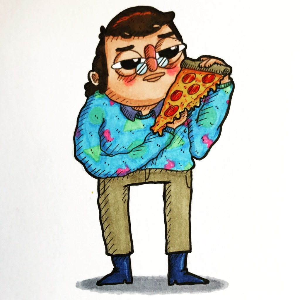 Peculiar pizza drawing by Charlie Haggard | Doodle Addicts