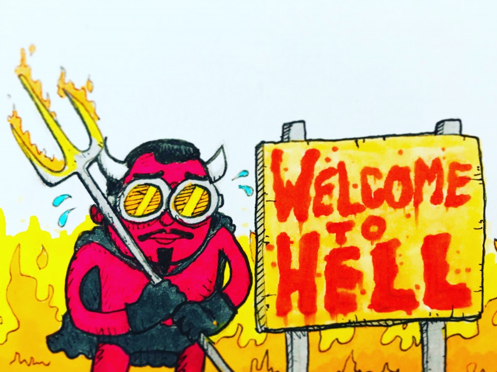 Welcome to hell drawing by Charlie Haggard | Doodle Addicts