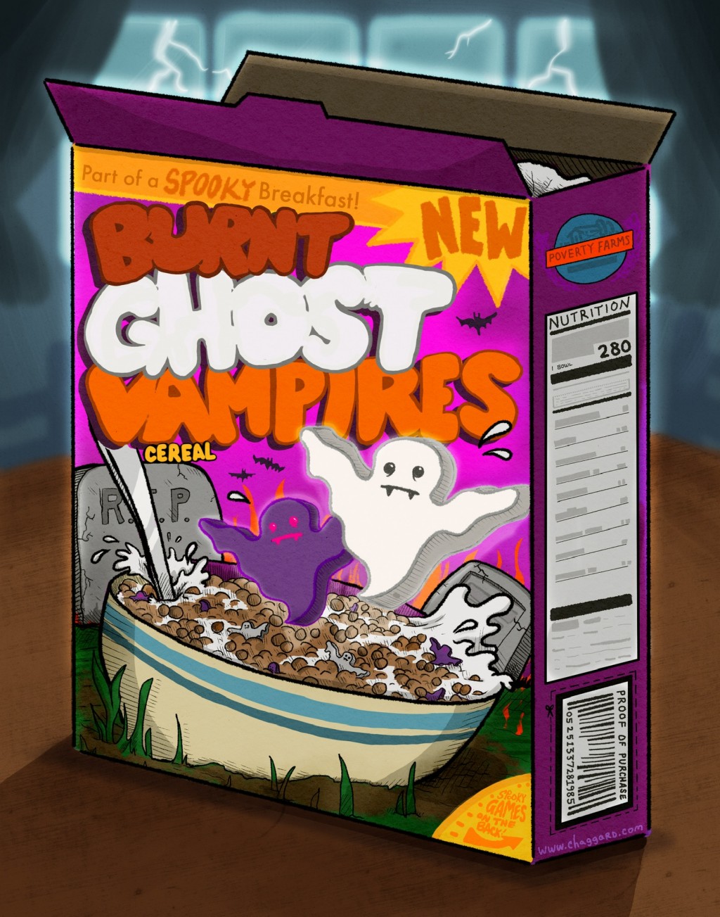 Burnt Ghost Vampires Cereal drawing by Charlie Haggard | Doodle Addicts