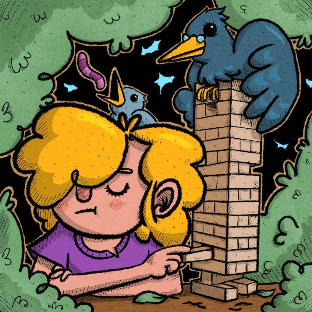 Tumbling towers drawing by Charlie Haggard | Doodle Addicts