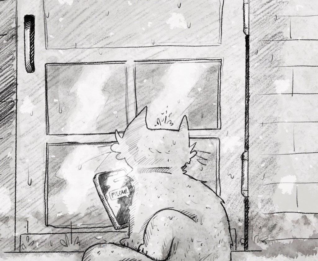 Meow drawing by Charlie Haggard | Doodle Addicts