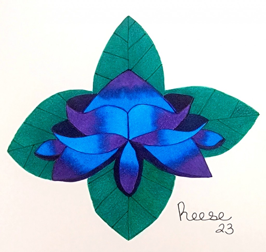 Gradient Flower drawing by Chariss Williams | Doodle Addicts