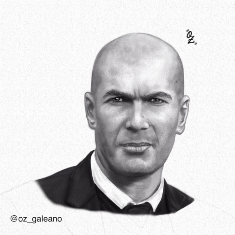 Zidane Portrait drawing by Oz Galeano drawing by Oscar | Doodle Addicts