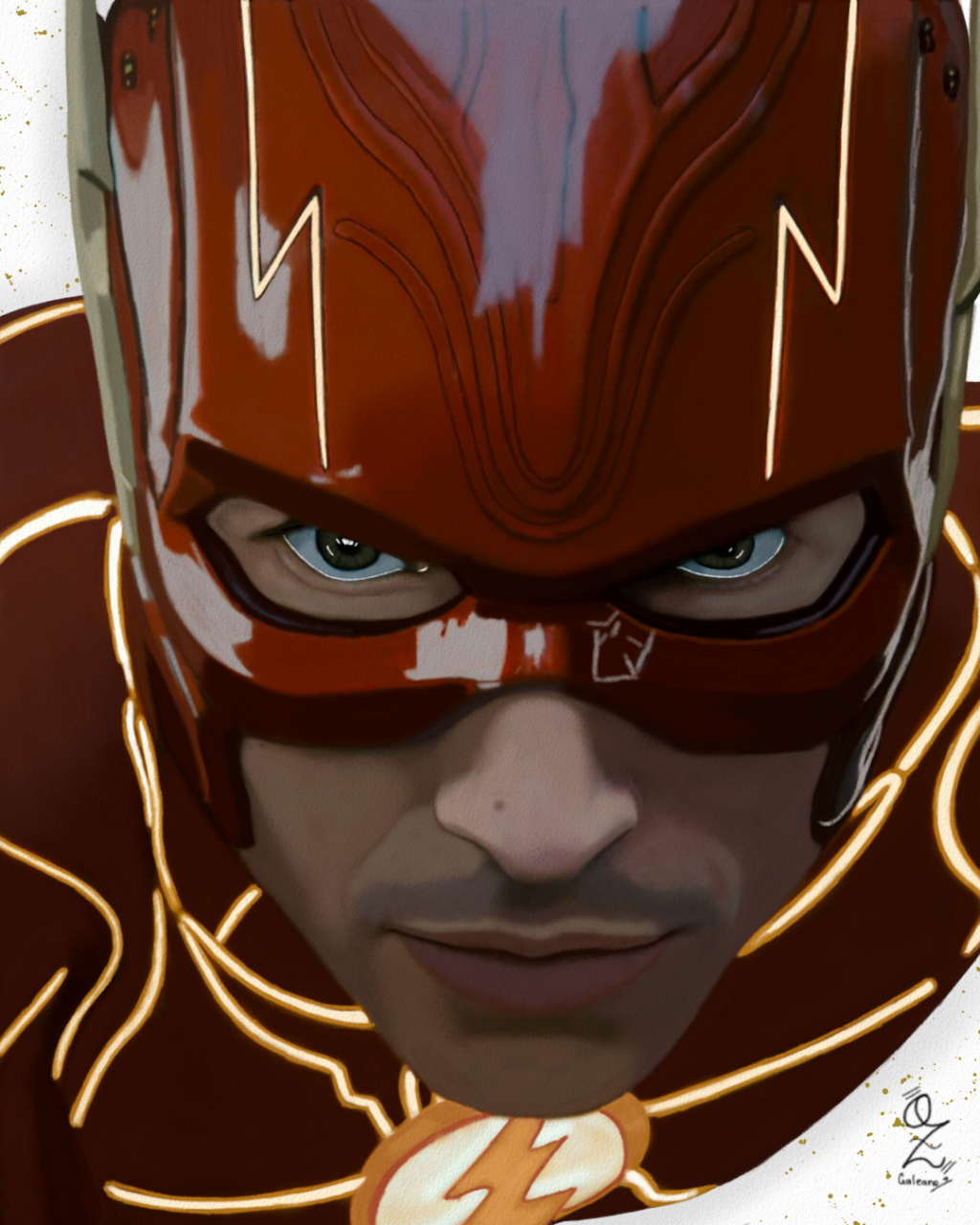 The Flash Portrait Fanart drawing by Oscar | Doodle Addicts