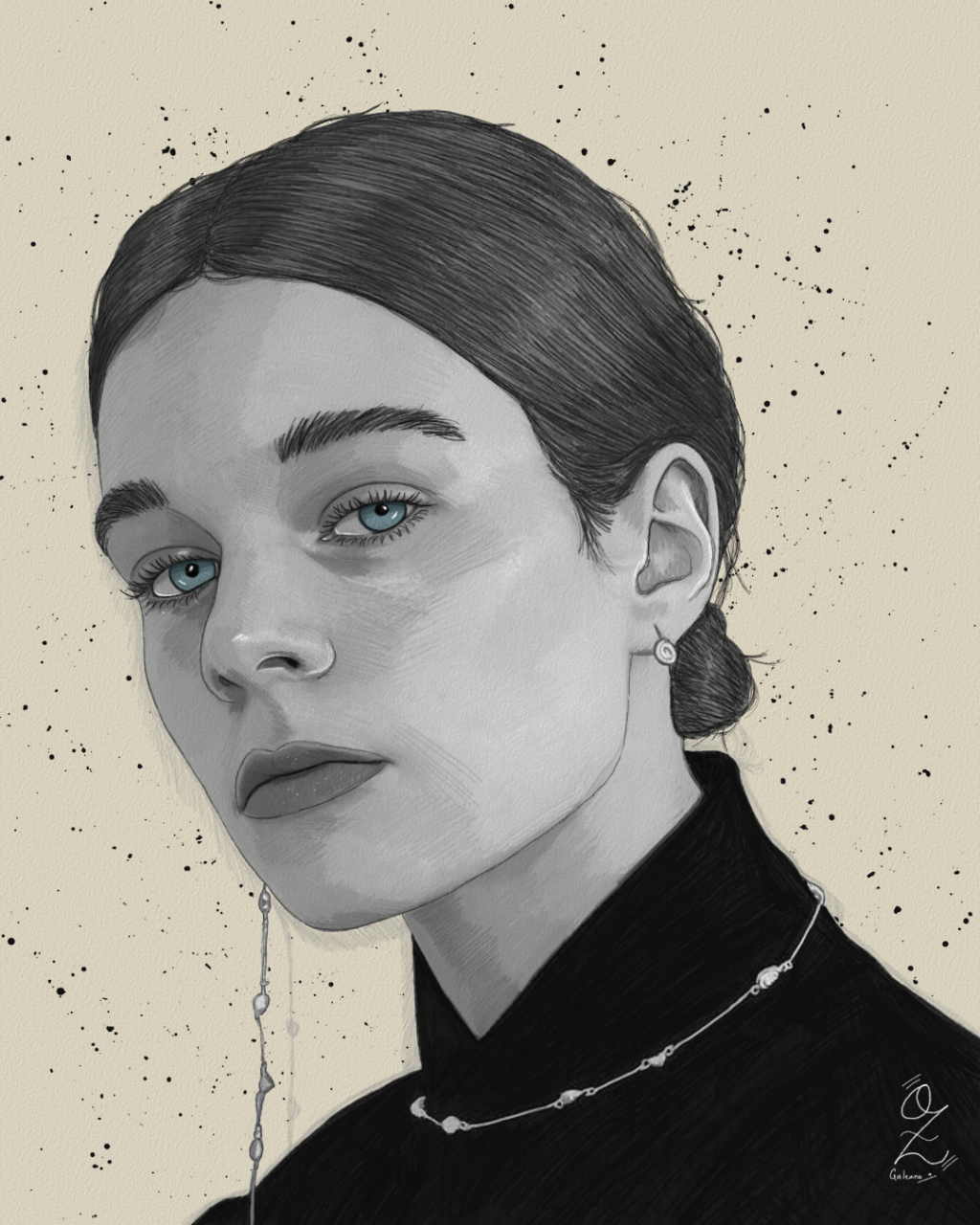 Model Portrait Drawing drawing by Oscar | Doodle Addicts