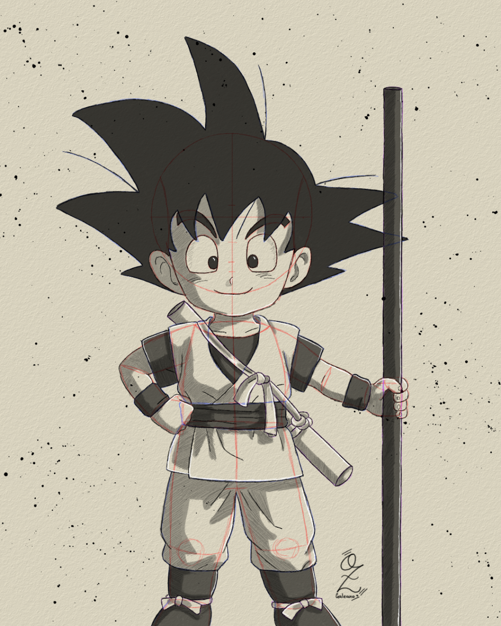 Goku Daima Drawing Sketch Study by Oz Galeano drawing by Oscar | Doodle ...