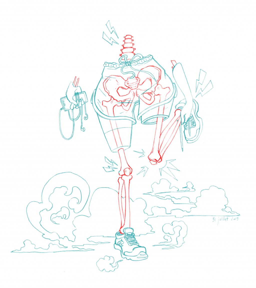 Run and fail drawing by Laurine de Sélys | Doodle Addicts