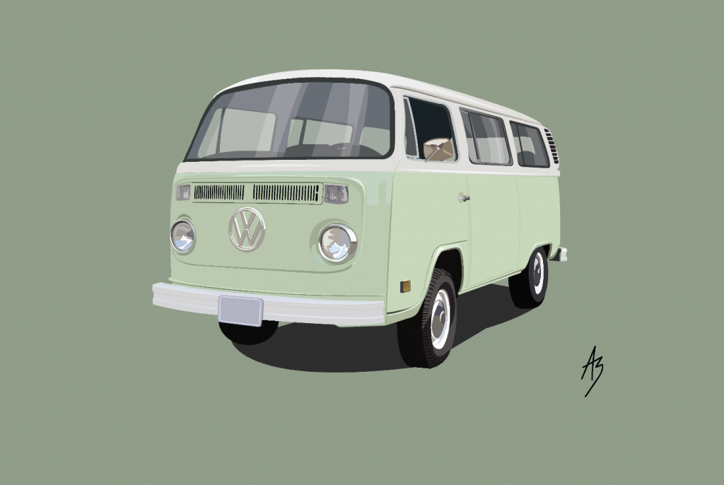 Oldtimer - Volkswagen T2 drawing by Andrea | Doodle Addicts