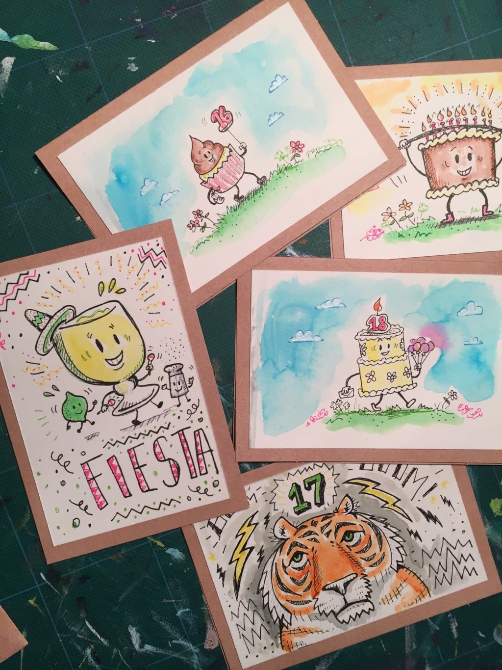 Doodle Birthday cards drawing by Richard Koehler | Doodle Addicts