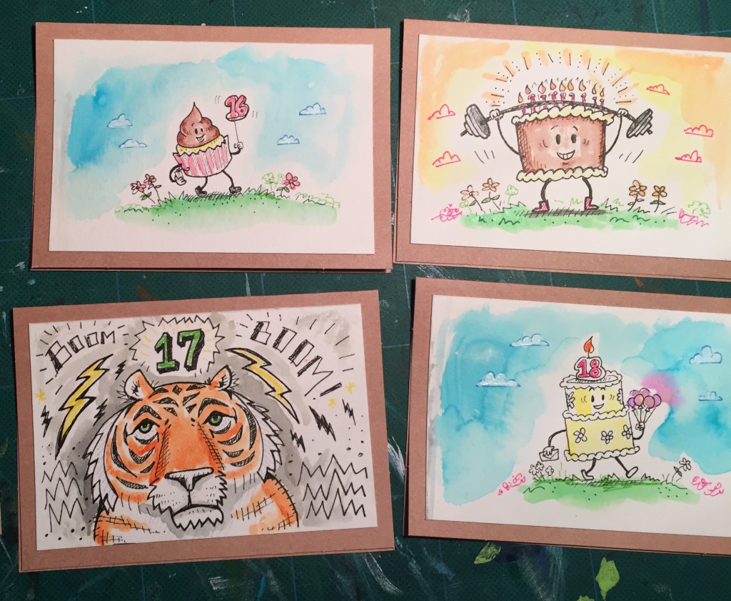 Doodle Birthday cards drawing by Richard Koehler | Doodle Addicts