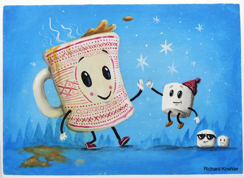 Hot Chocolate and Marshmallows drawing by Richard Koehler | Doodle Addicts