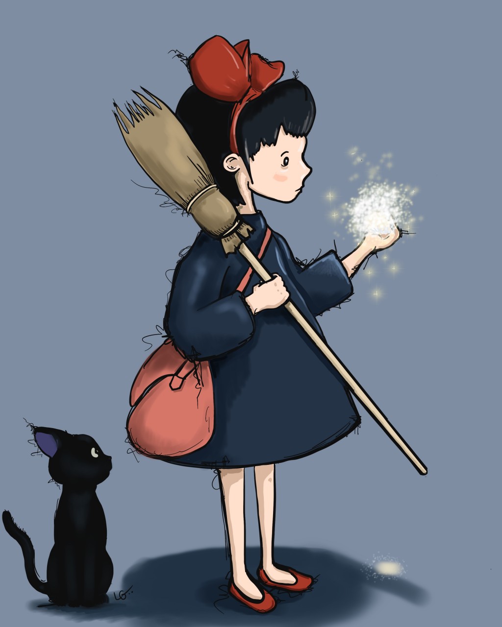 Kiki’s delivery service fan art drawing by Laura Goodman | Doodle Addicts