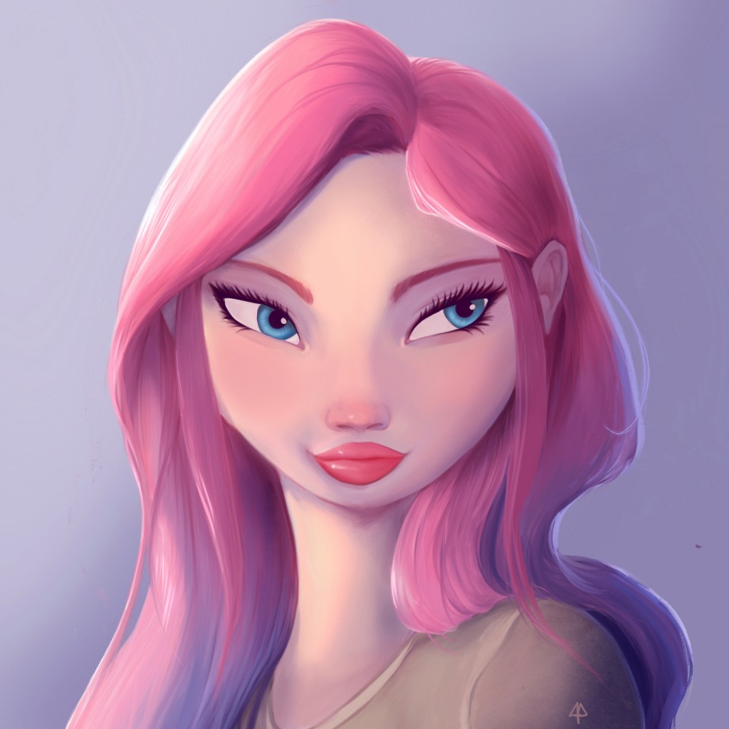 Pink Girl drawing by Jenn Adkins | Doodle Addicts