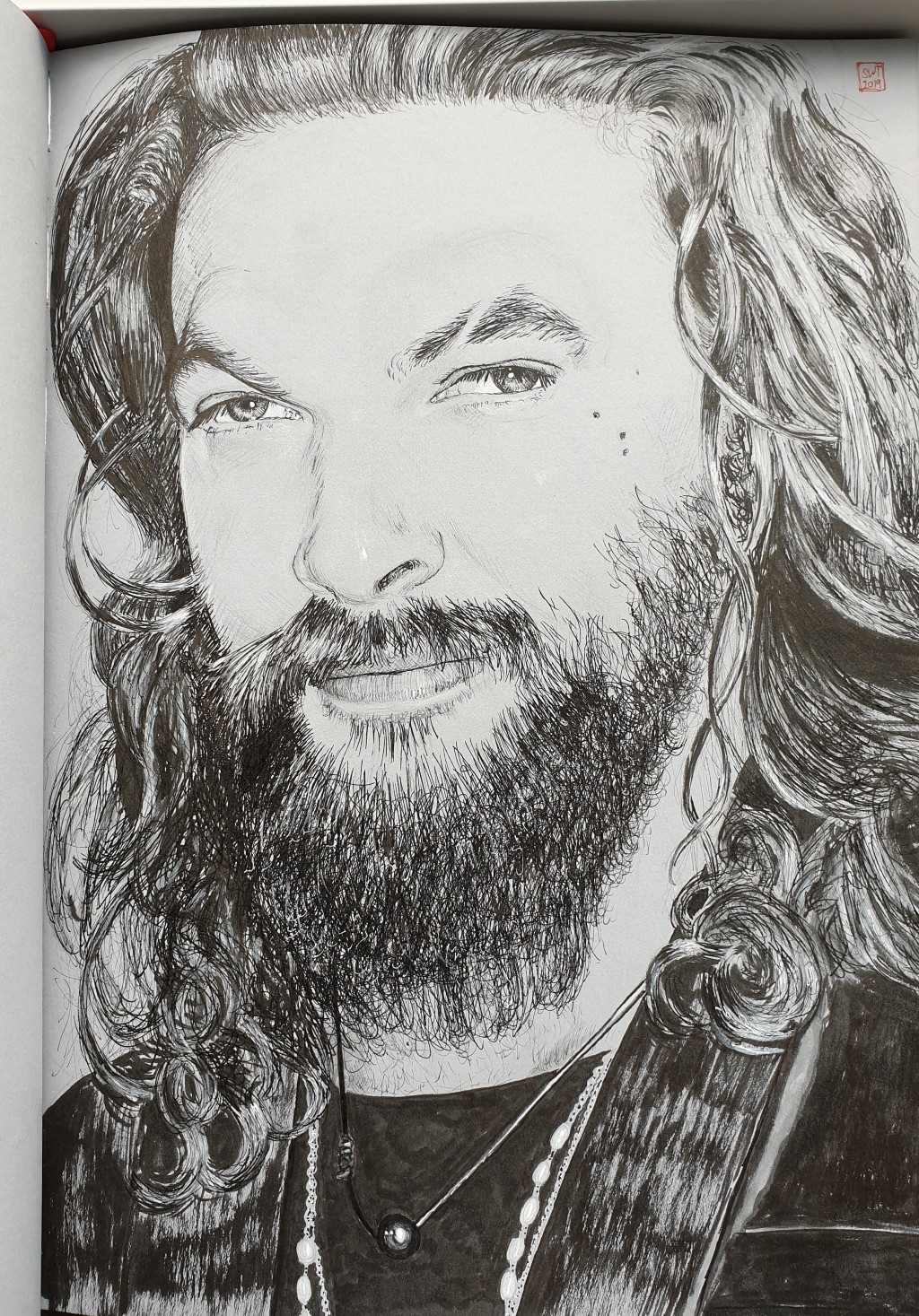 Jason Momoa drawing by Suzy Walker-Toye | Doodle Addicts