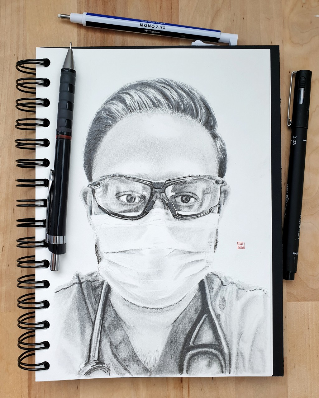 NHS portrait no.8 drawing by Suzy Walker-Toye | Doodle Addicts