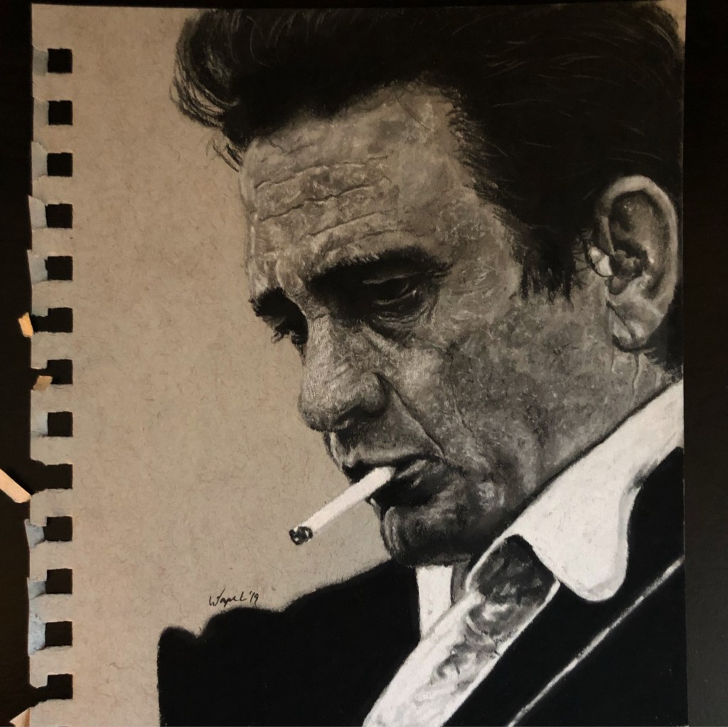 Johnny Cash drawing by Wayne Laffitte | Doodle Addicts