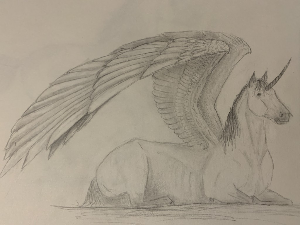 Resting Alicorn drawing by B Wolf | Doodle Addicts