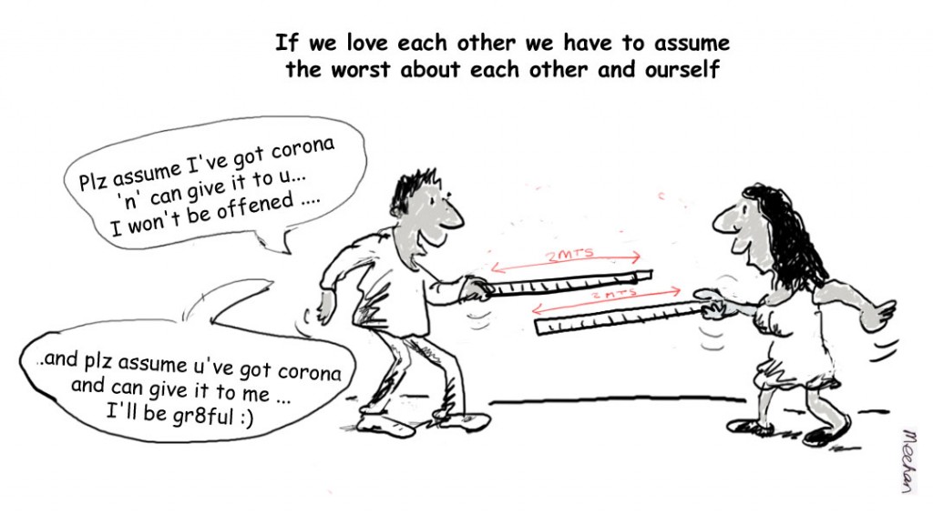 Assume we have corona drawing by David Meehan | Doodle Addicts