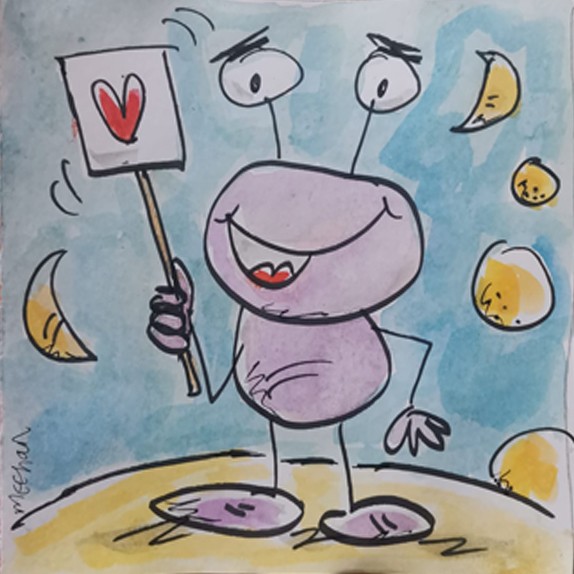 Love Alien drawing by David Meehan | Doodle Addicts