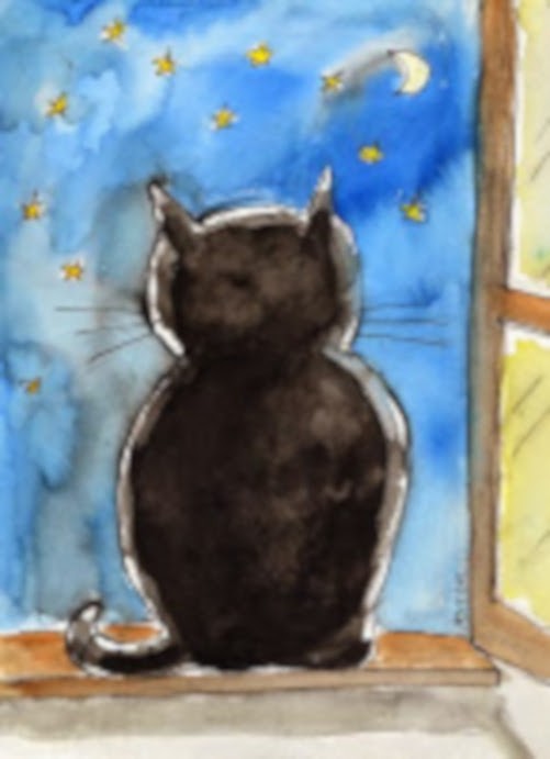 Cat by Window drawing by David Meehan | Doodle Addicts