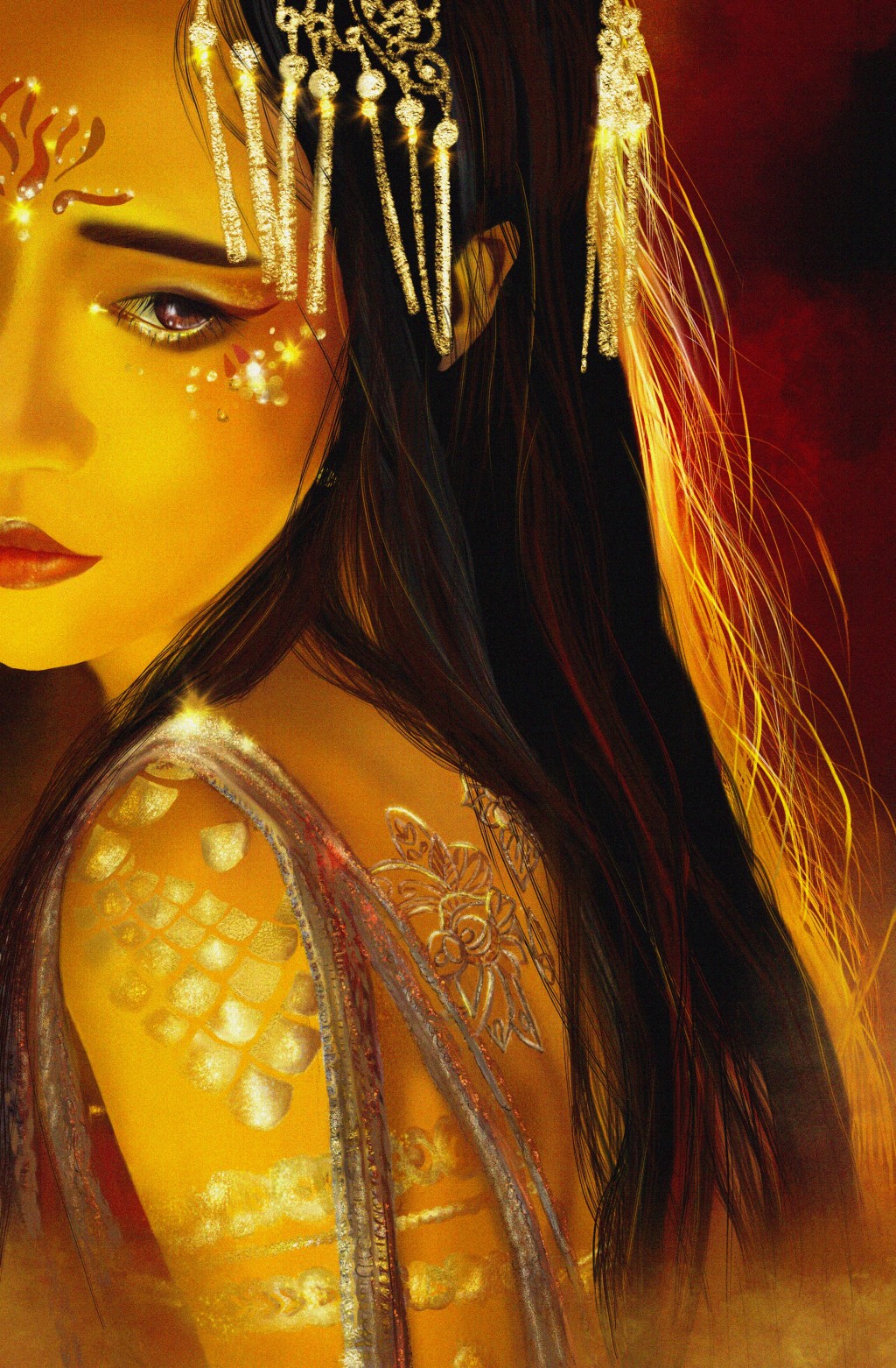 Golden light drawing by Bożena Kwon | Doodle Addicts