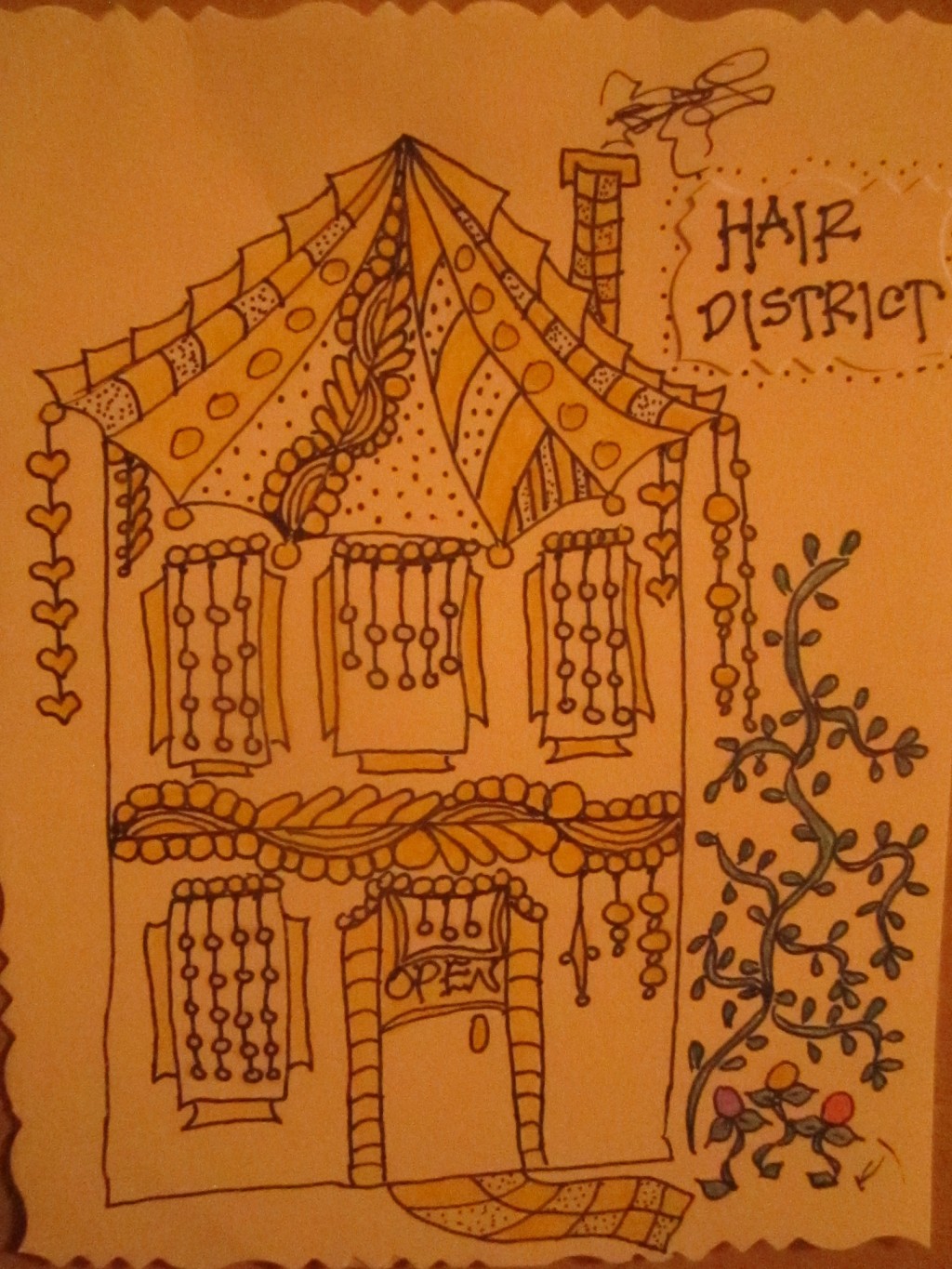 DOWNTOWN drawing by KAYE J. FOSTER | Doodle Addicts