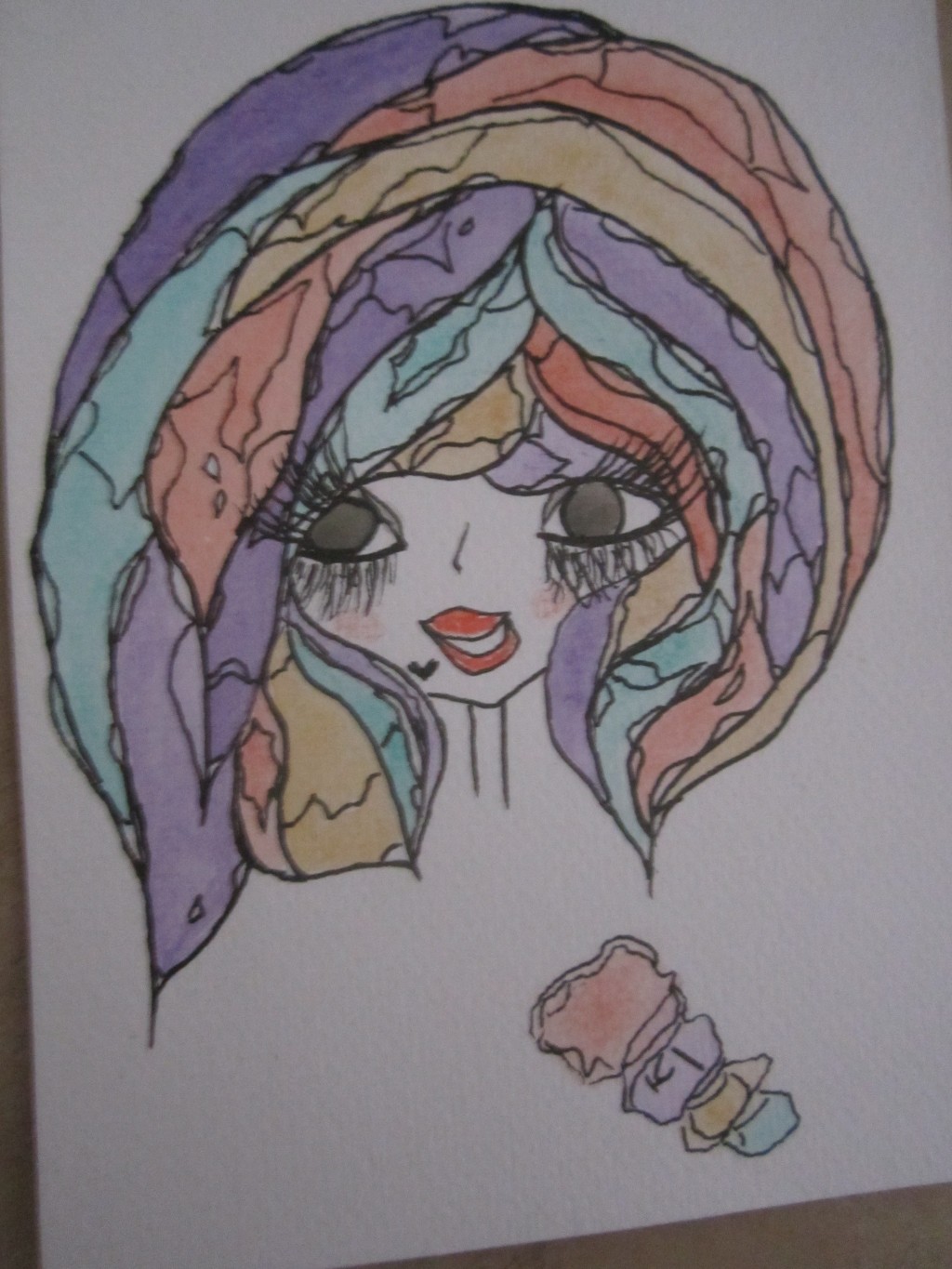 'HI' ~ {THIS IS REVERSIBLE ART} drawing by KAYE J. FOSTER | Doodle Addicts