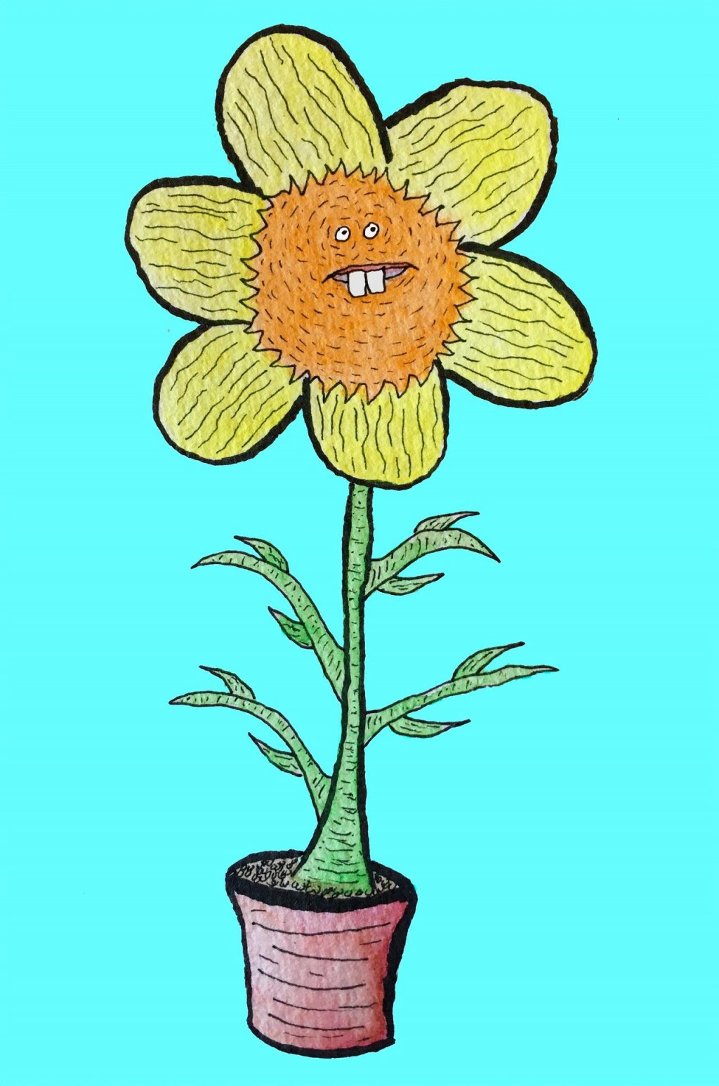 Thoughtful Flower drawing by Jeff Syrop | Doodle Addicts