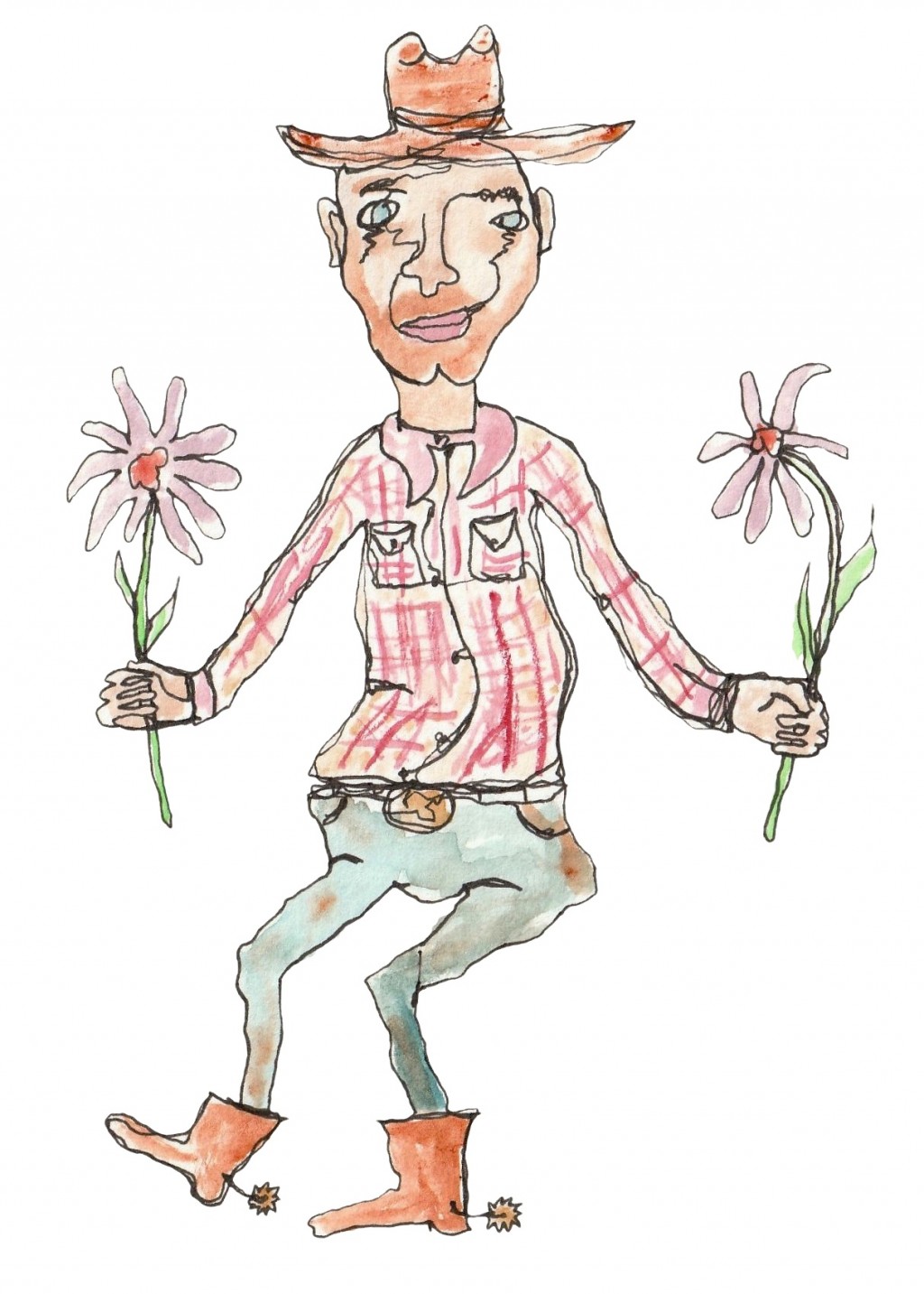 Flower Cowboy drawing by Jeff Syrop | Doodle Addicts