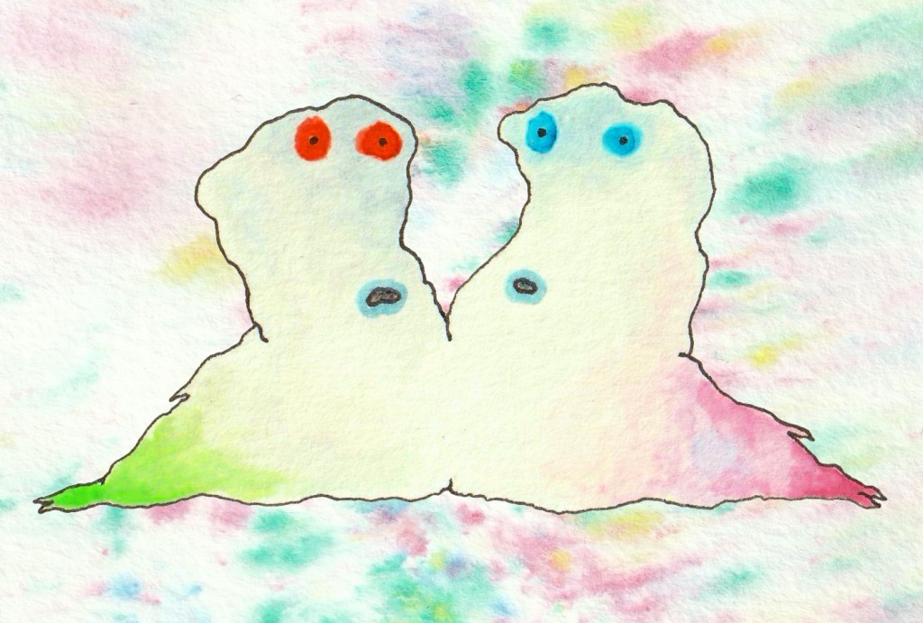 Conjoined Slug Monster Twins drawing by Jeff Syrop | Doodle Addicts