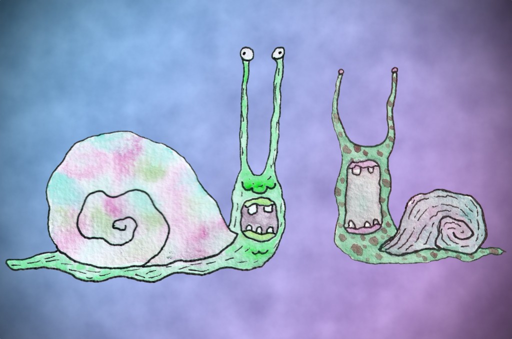 Screaming Snails drawing by Jeff Syrop | Doodle Addicts