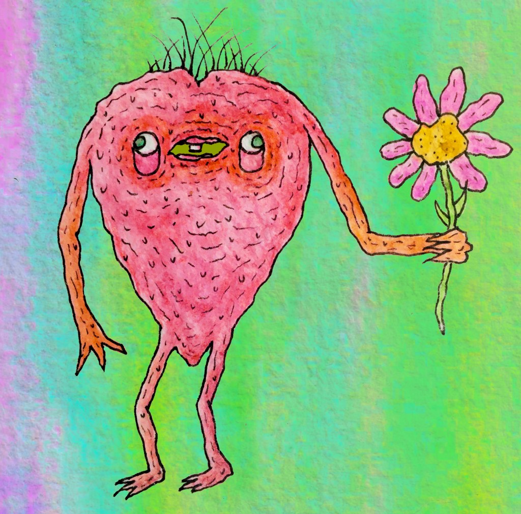 Strawberry Monster drawing by Jeff Syrop | Doodle Addicts