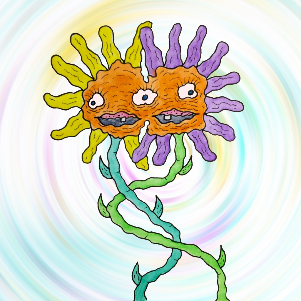 Conjoined Flower drawing by Jeff Syrop | Doodle Addicts