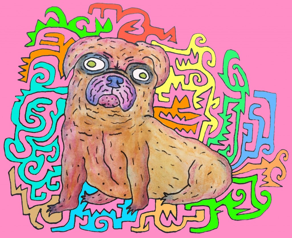 Cosmic Pug drawing by Jeff Syrop | Doodle Addicts