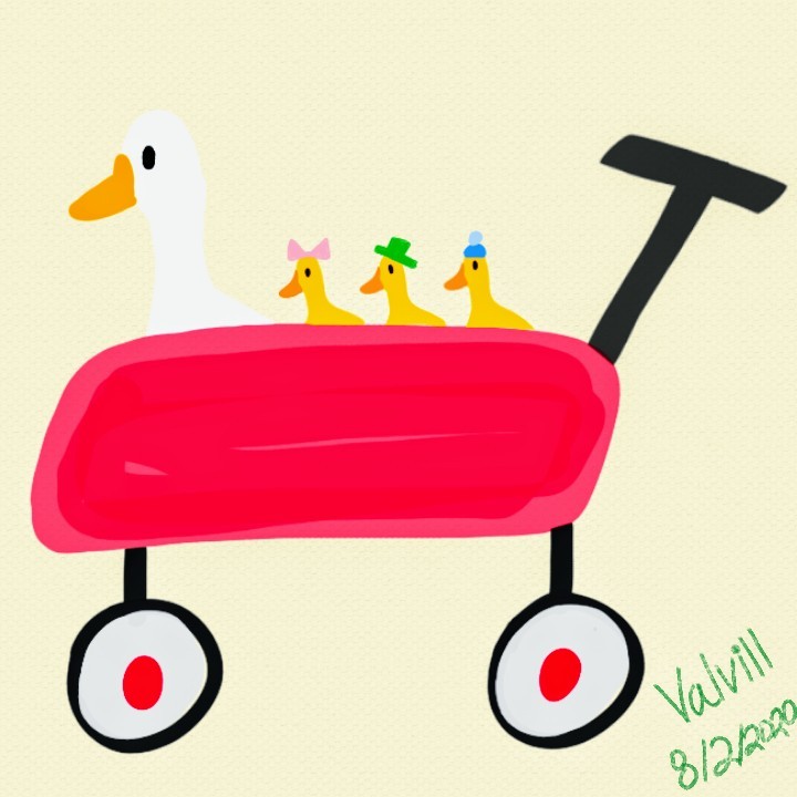 Wagon ducks drawing by Valeria | Doodle Addicts