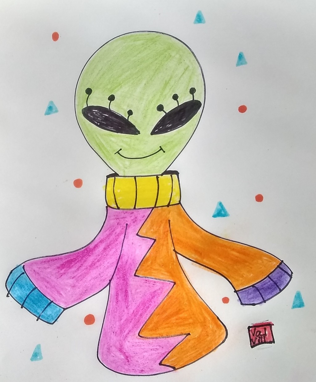 Alien doodle drawing by Valeria | Doodle Addicts