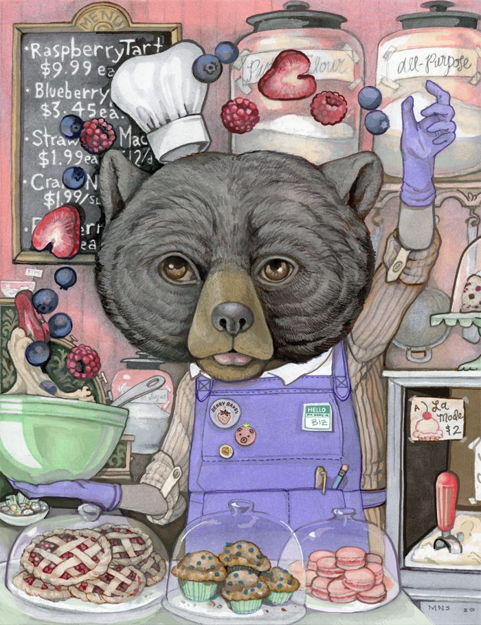 The Beary Baker drawing by Melissa Scheu | Doodle Addicts
